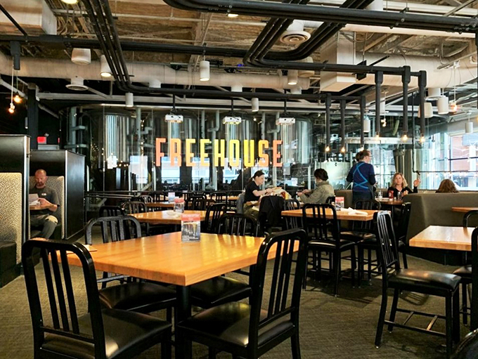 Where industrial meets inviting. It's like dining in a chic factory where the only thing being manufactured is good times.