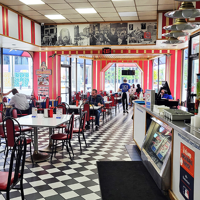 Welcome to the diner time forgot! This retro interior is serving up nostalgia faster than you can say "Happy Days."