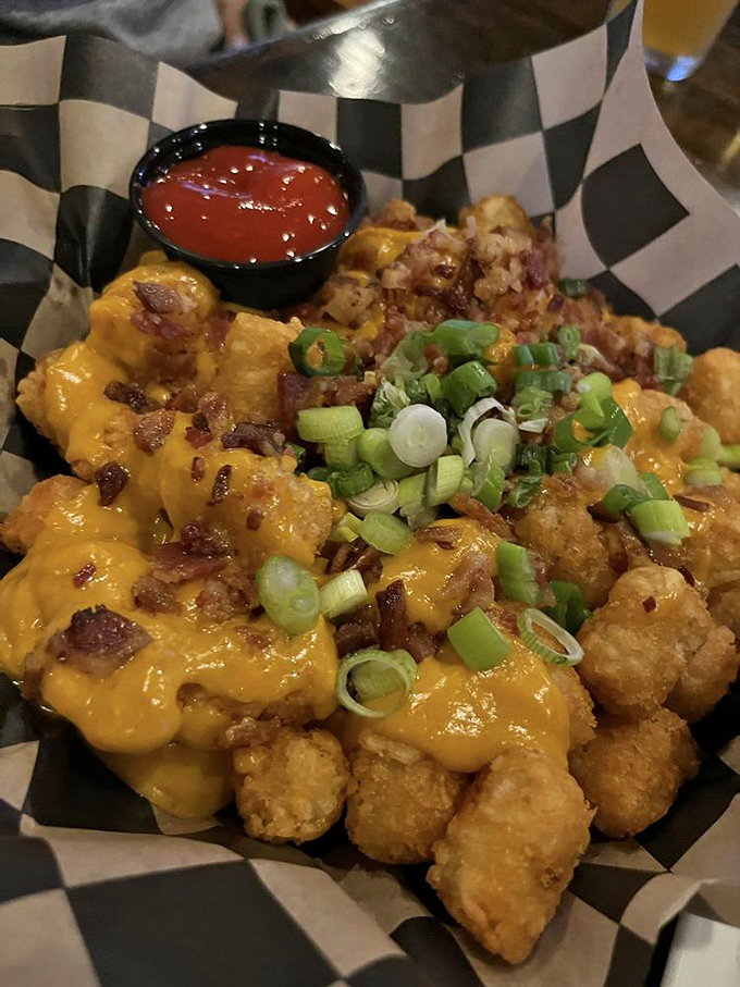 Loaded tots: Because sometimes regular fries just won't cut it. It's like a party in your mouth, and everyone's invited.