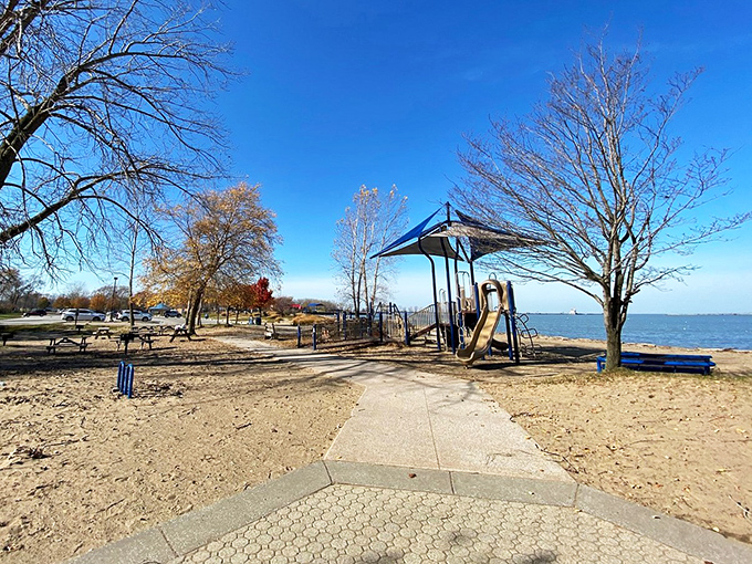"Who says you can't have your cake and eat it too? Beach, playground, and that view &ndash; it's the trifecta of family fun!"