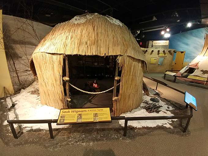 "Home sweet prehistoric home!" Step into a Sauk wigwam and imagine life before Netflix and chill. Spoiler: It involved a lot more actual chilling.