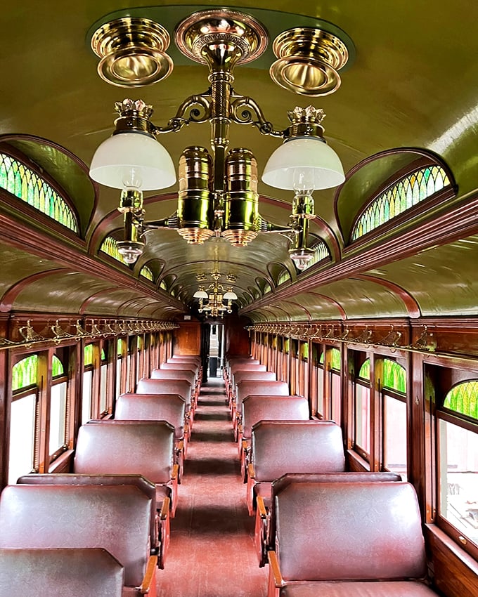 Gilded Age glamour on wheels. This restored carriage is so luxurious, you half expect to see Gatsby himself step aboard.