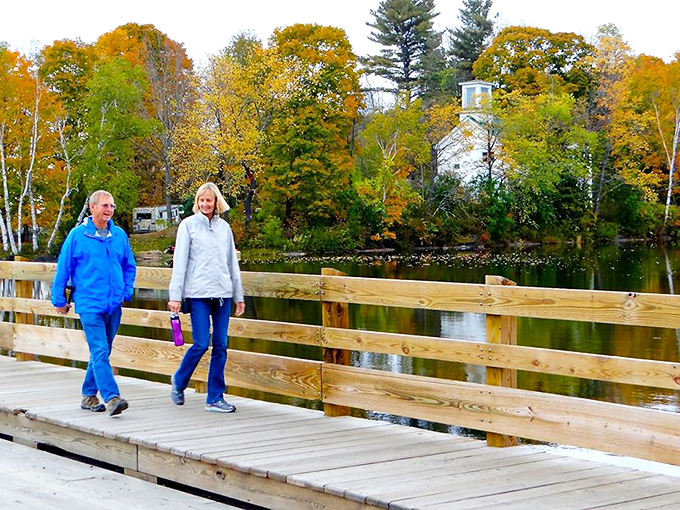 Walking across feels like stepping into a Norman Rockwell painting, complete with that quintessential New England charm.