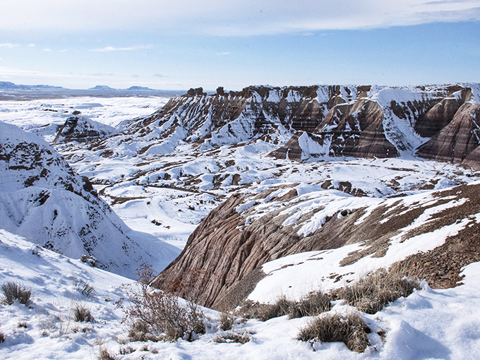 Winter wonderland meets Martian landscape. If Jack Frost and NASA had a lovechild, this would be it. Bundle up, space cowboys!