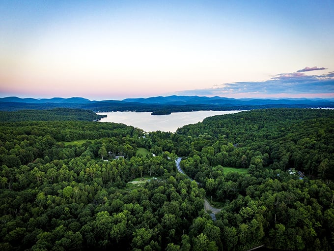 Nature's own amphitheater. This lakeside clearing is the perfect stage for your camping shenanigans.