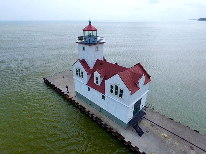Red light special! This vivid lighthouse is the cherry on top of your Lake Michigan road trip.