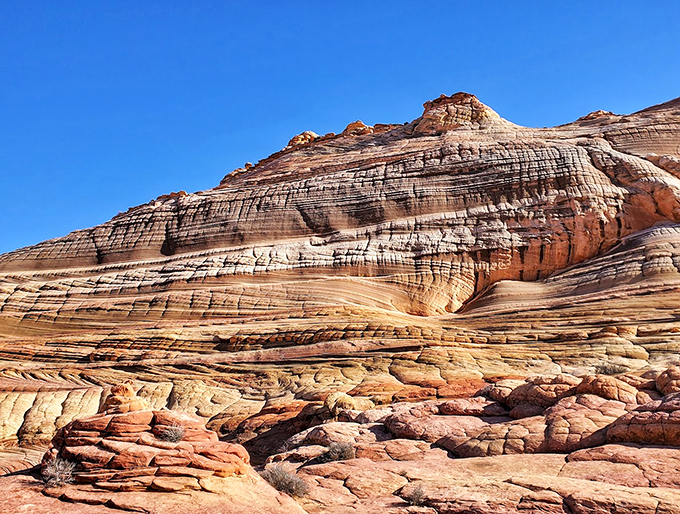 Geological tie-dye: These psychedelic rock formations look like they were created at a 1960s music festival.