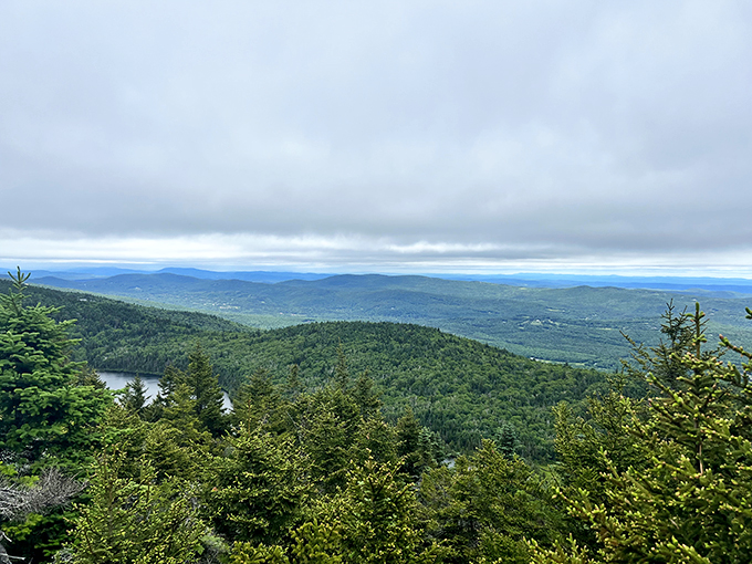 From Haystack's summit, you can see three mountain ranges. It's like a triple scoop of nature's best, without the brain freeze.