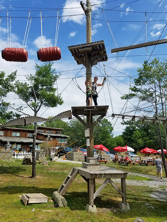 High-wire act ahead! This dizzying array of ropes at Monkey C Monkey Do will test your inner acrobat.