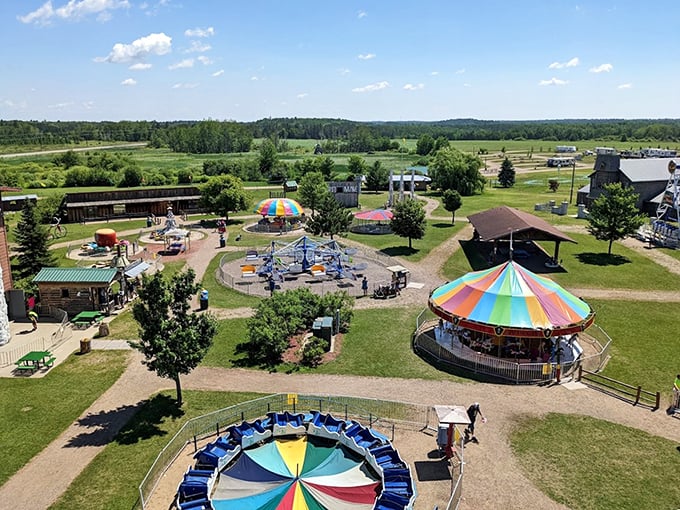 Tall tale come true! Paul Bunyan Land brings Minnesota's favorite giant to life amidst classic carnival attractions.