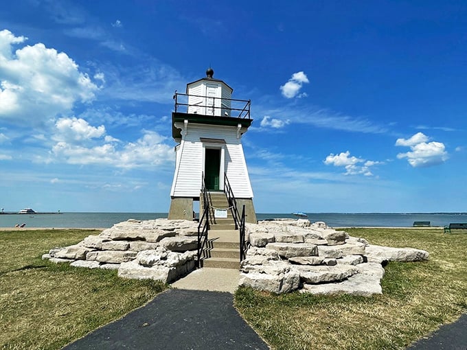 This little lighthouse could be straight out of a storybook. Half expect to see a talking seagull perched on top, sharing tales of the sea.