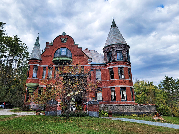 A fairytale fortress in fall foliage! Wilson Castle stands ready to defend against invading leaf-peepers.