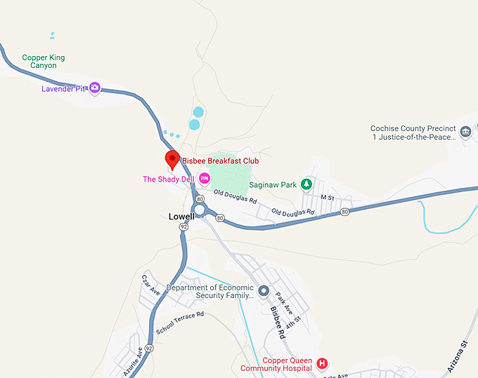 16. bisbee breakfast club map