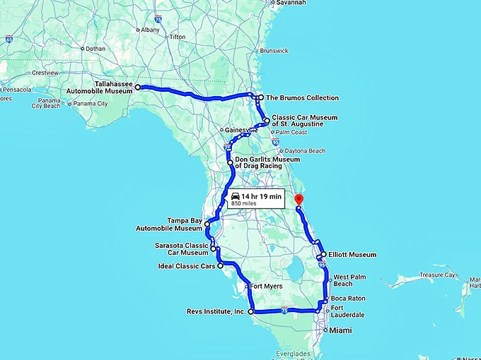 florida-hidden-car-museums map