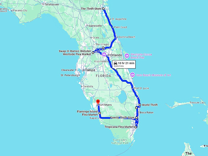 florida-massive-thrift-stores map