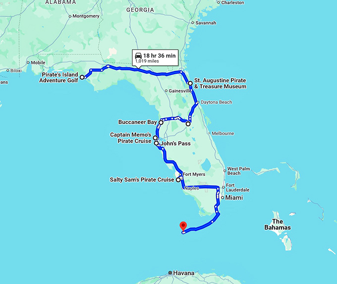 swashbuckling-florida-road-trip map