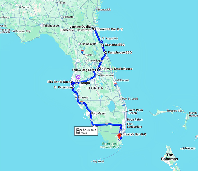 smoky-barbecue-florida-gems map