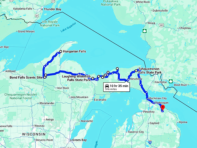 michigan-breathtaking-natural-wonders map