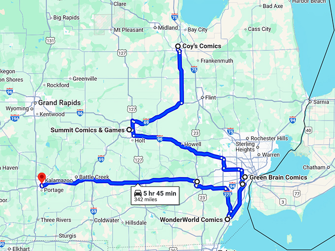 michigan-charming-comic-shops map