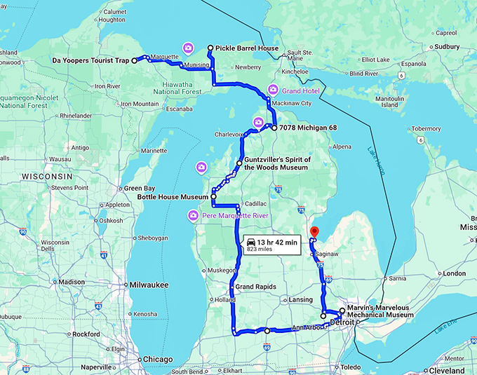trip-odd-michigan-museums map
