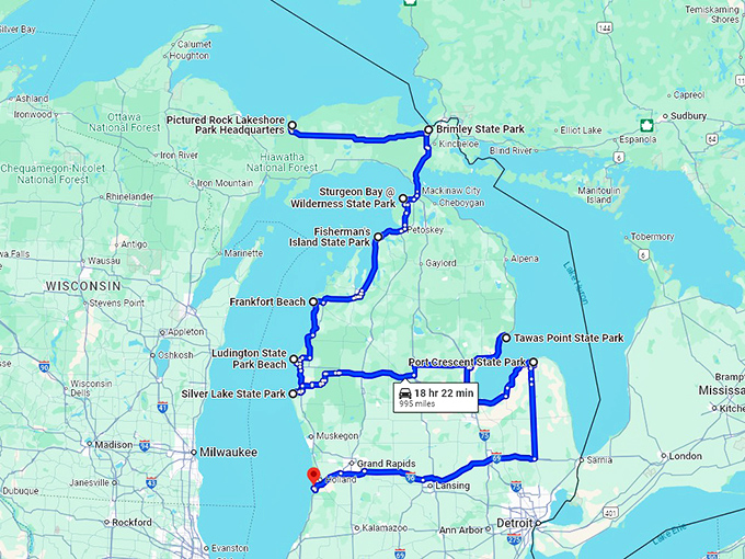 postcard-perfect-michigan-beaches map