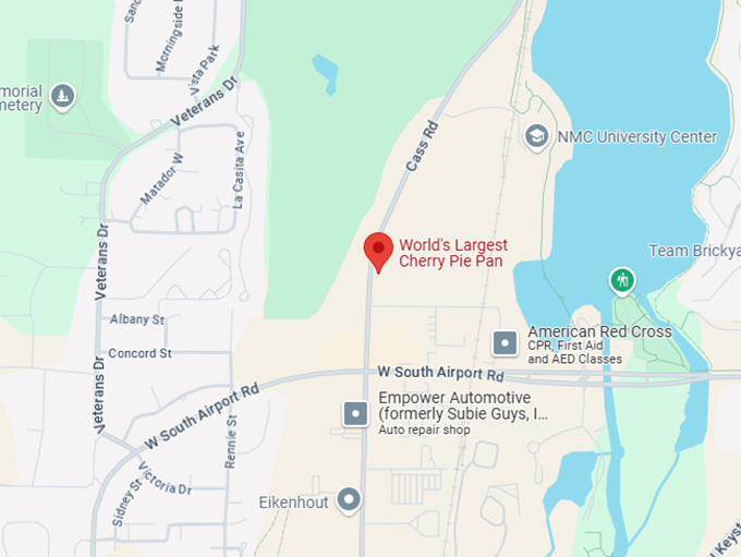 16. World's Largest Cherry Pie Pan map