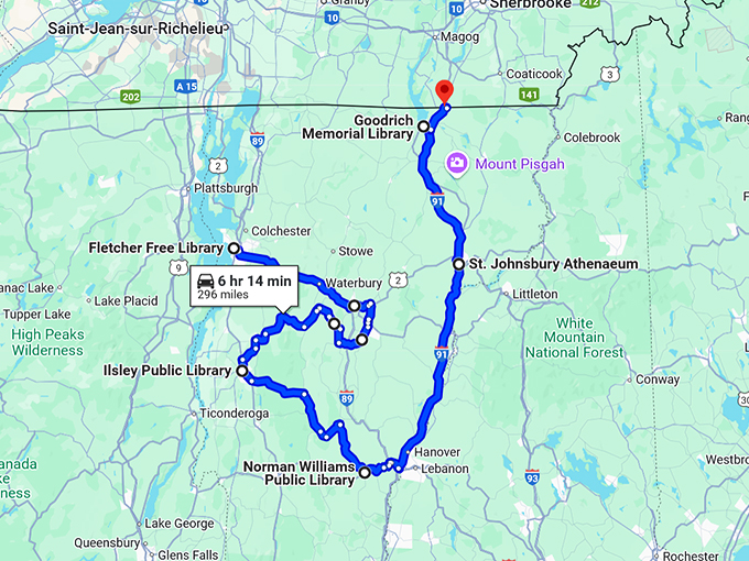 architectural road trip vermont map