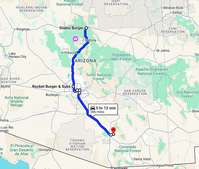 arizona best burger secrets map