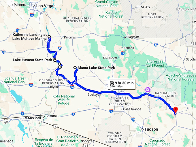 arizona hidden beaches map