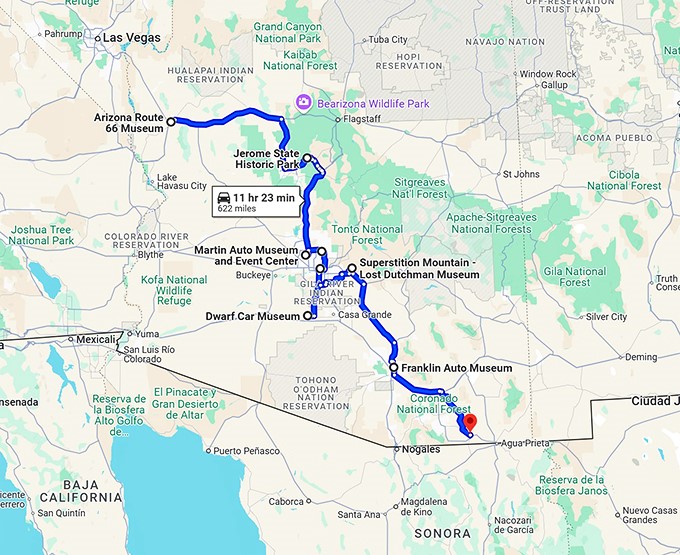 arizona wonderfully weird museums map