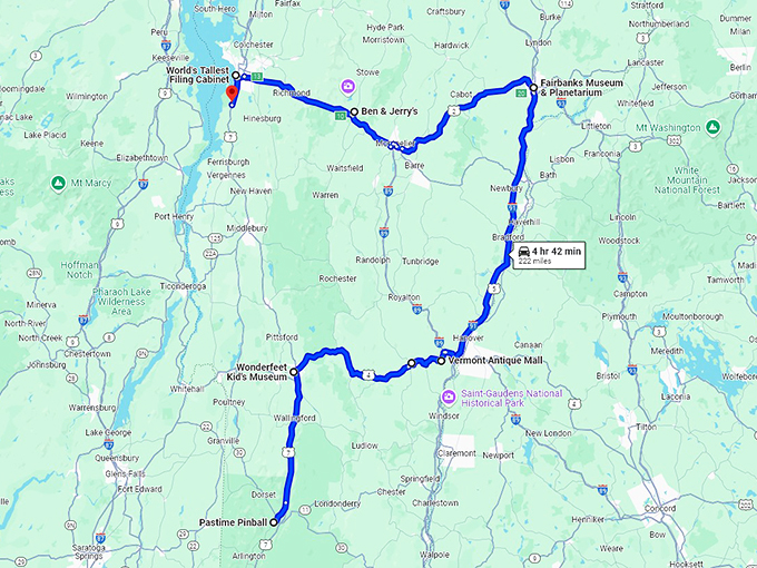 blast past trip vermont map