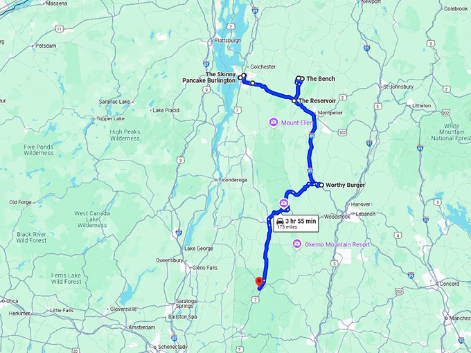 charming vermont road trip map