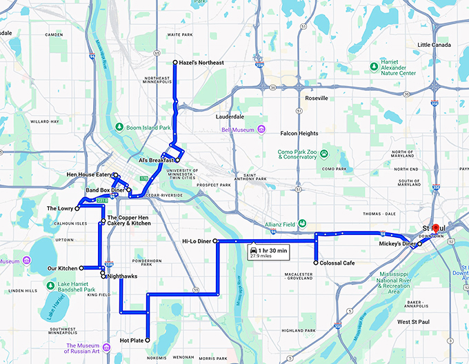 comfort food trip minnesota map