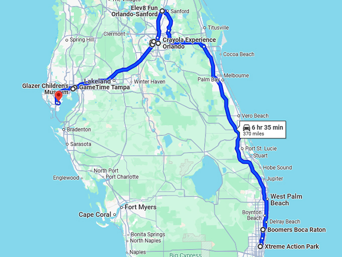 florida amazing indoor playgrounds map