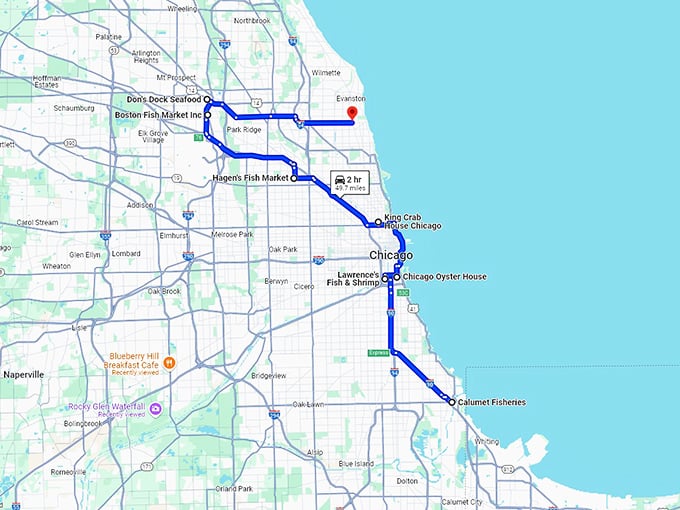 illinois flavorful road trip map