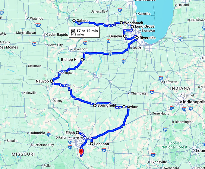 illinois towns european charm map