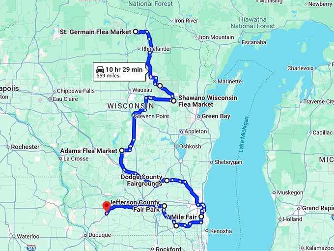 jaw dropping flea markets map