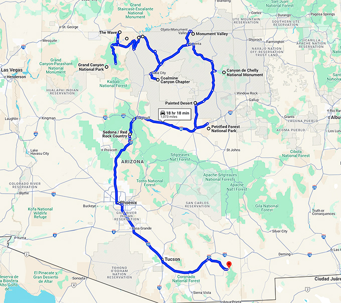 jaw dropping landscapes arizona map
