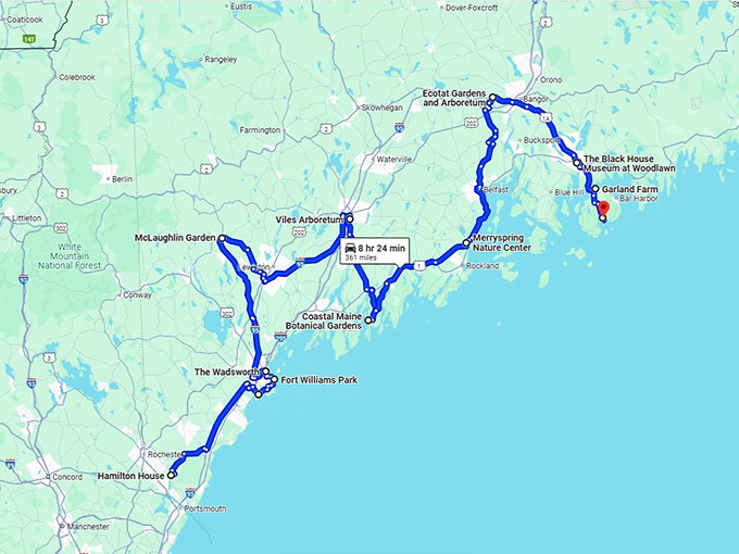 maine breathtaking botanical gardens map