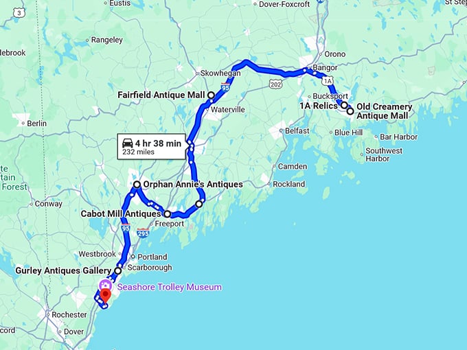 maine enchanting vintage gems map