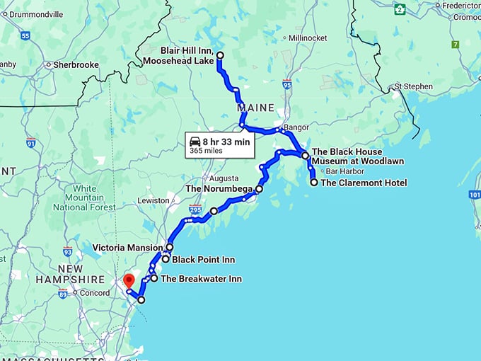 maine most gorgeous spots map