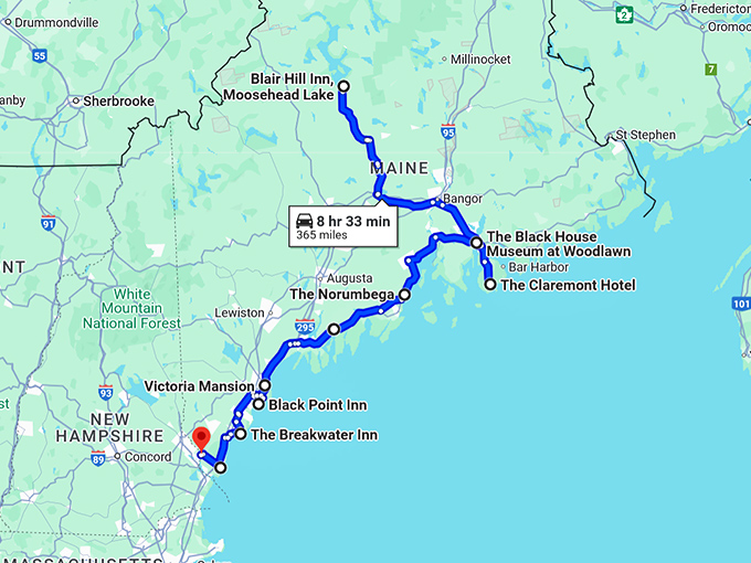 maine most stunning mansions map