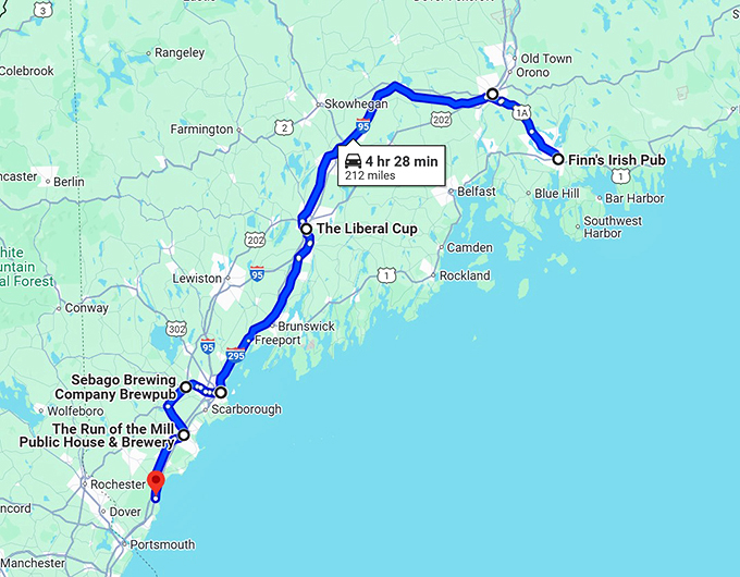 maine pubs craft beers map