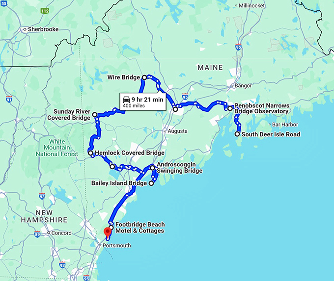 maine spots amazing bridges map