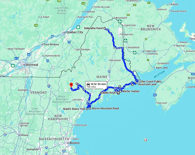 maine spots rock formations map