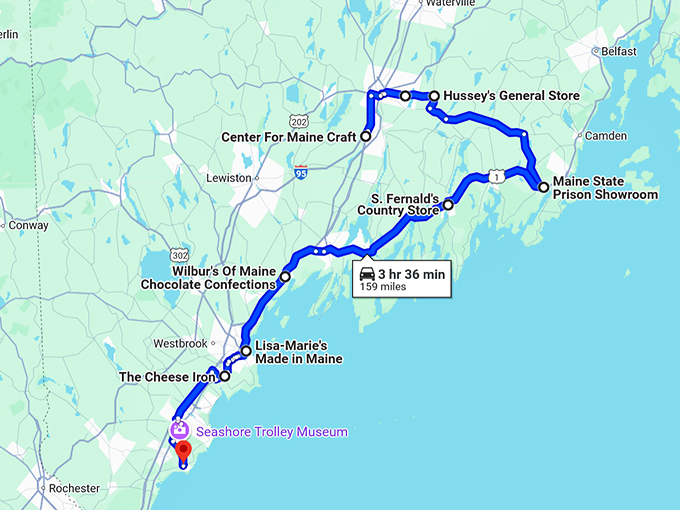maine unique gift shops map
