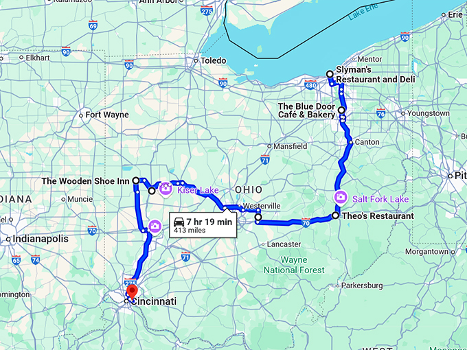 mouthwatering ohio road trip map