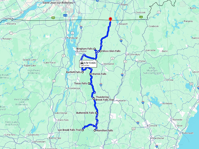 nature filled trip vermont map