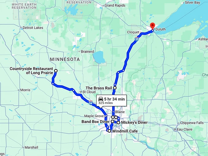 nostalgic road trip minnesota map