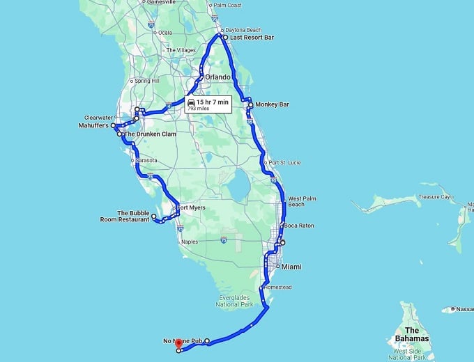 offbeat florida watering holes map